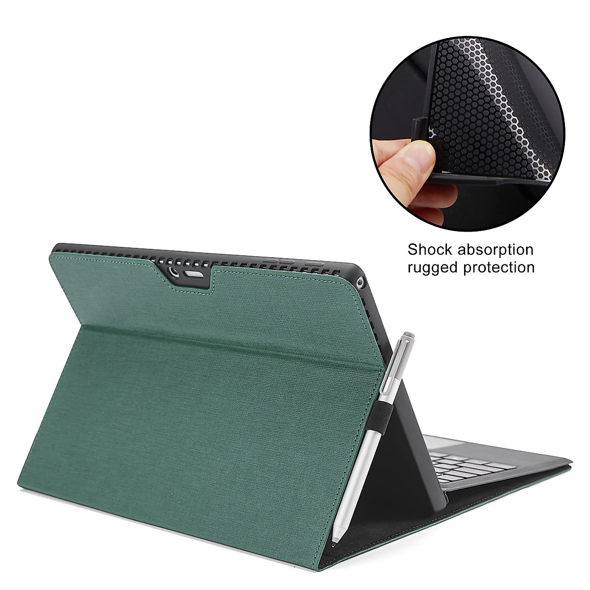 Omnpak Case for Microsoft Surface Pro 7+ (2021)/Surface Pro 7(2019)/Surface Pro 6(2018)/Surface Pro 5(2017)/Surface Pro 4, Adjustable Viewing Angle, Compatible with Type Cover Keyboard