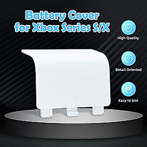 Mcbazel Battery Cover for Xbox Series X/S, Universal Replacement Battery Back Shell Door Lid Repair Part for Xbox Series S/X Controller (6 Packs) - White (NOT for Xbox One/Elite 1&2 Controllers)