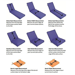 Naturesroom Sunbrella Patio Chaise Cushions - 22" W x 74" L x 3.5" T, Outdoor Chaise Lounge Cushion with Comfort, Style & Durability Designed for Outdoor Living - Made in The USA