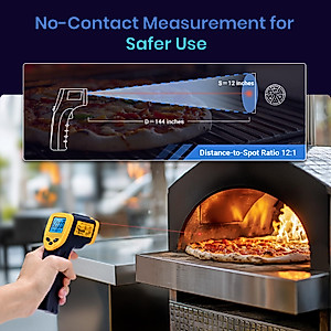 Etekcity Infrared Thermometer 1080, Heat Temperature Temp Gun for Cooking, Laser IR Surface Tool for Pizza Oven, Meat, Griddle, Grill, HVAC, Engine, Accessories, -58°F to 1130°F, Yellow
