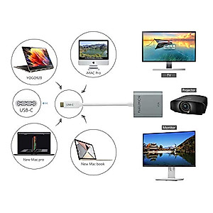 50/Pack PAKLIMCN USB-C to VGA Adapter Thunderbolt 3 with Gold-Plated Connector USB3.1 Type C Wholesale for VGA Compatible for Dell XPS 13/Chromebook Pixel/Yoga 910/Miix 510/surface go (Grey)