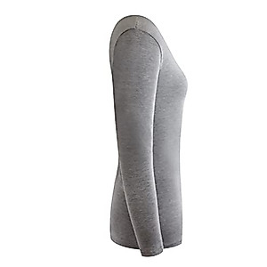 Women's Under Scrubs Long Sleeve T-Shirt Comfort V-Neck Medical Underscrub Tee -Super Soft and Stretchy (Heather Charcoal, Medium)