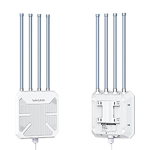 WAVLINK Outdoor WiFi 6 Wireless Access Point, AX1800 WiFi 6 Extender Long Range, Support Active PoE, 4x8dBi Antennas,Work with Starlink/Repeater/Router,IP67,Up to 128 Devices for Farm,Yard,RV,Campsite