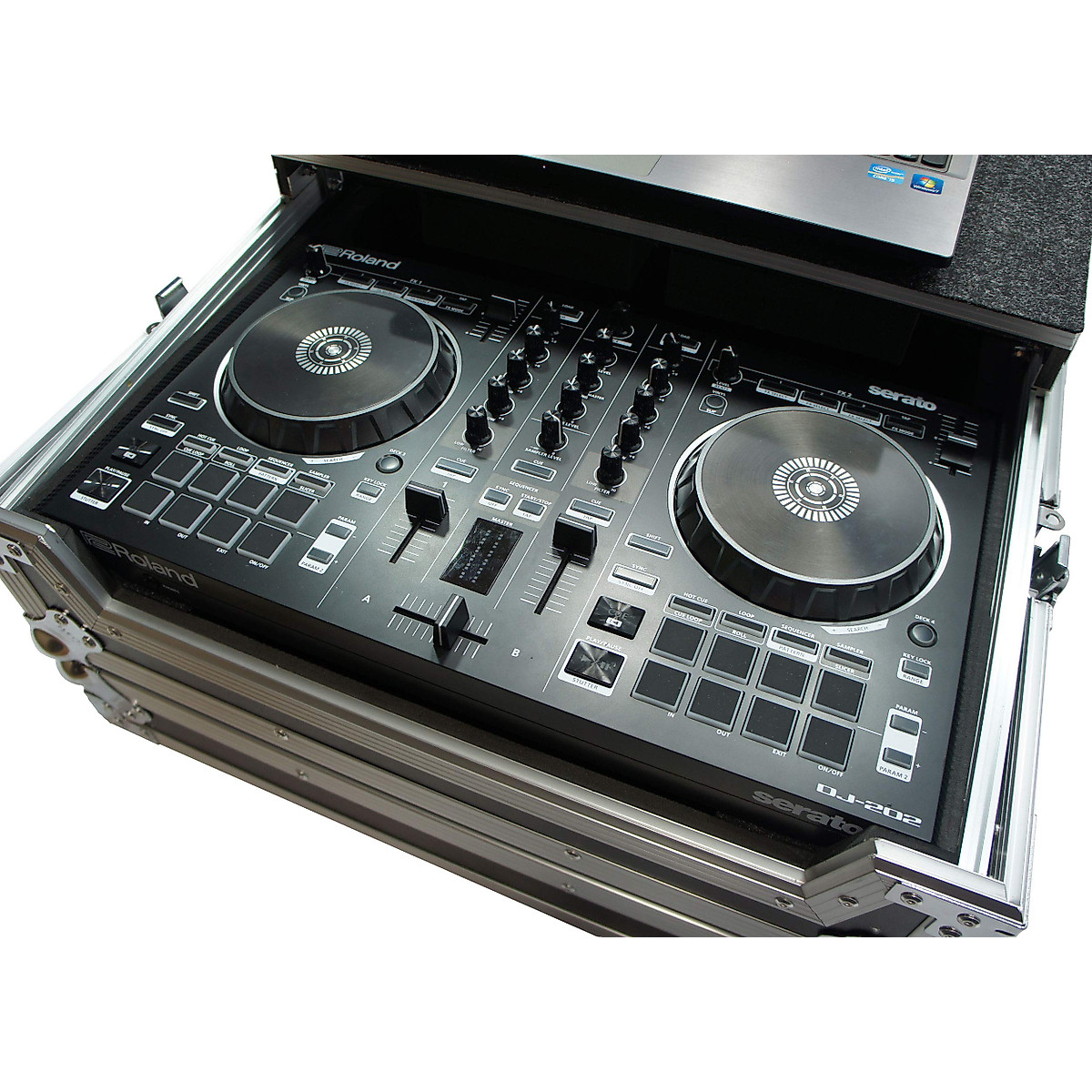 Harmony HCDJ202LT Flight Glide Laptop Stand DJ Custom Case Compatible with Roland DJ-202 New