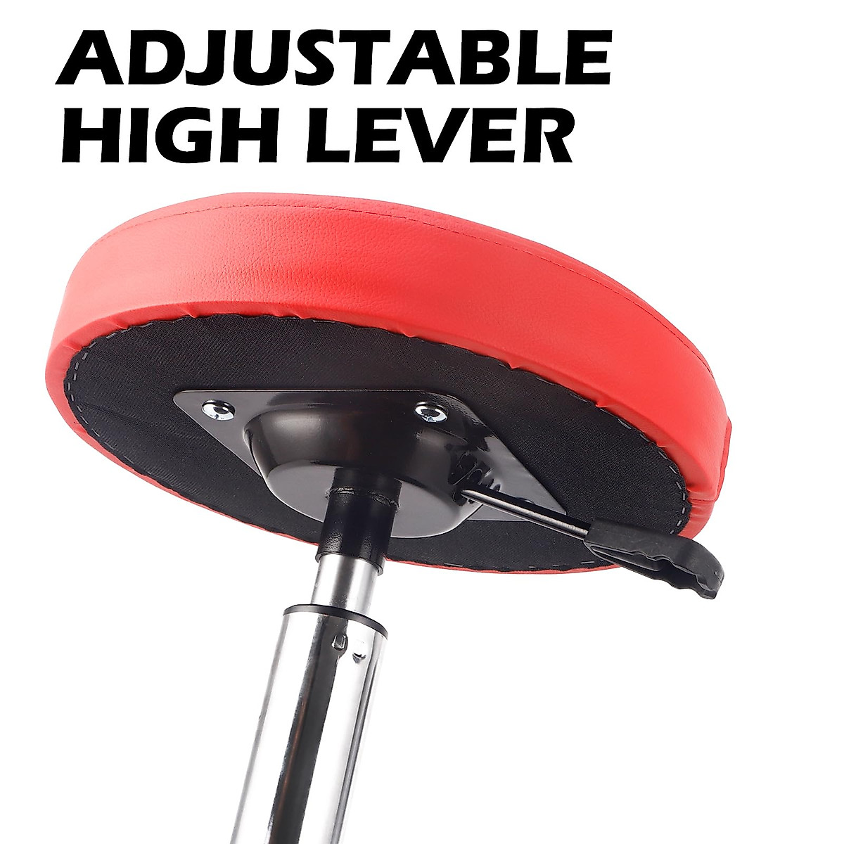 PowerSmart Rolling Mechanics Seat, 300 LBS Capacity Heavy-Duty Pneumatic Adjustable Garage Stool with Tool Tray Storage