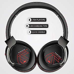 Bluetooth Headphones, PowerLocus Bluetooth Headphones Over-Ear, Passive Noise Cancelling Headphone with Microphone, 70Hrs Playtime, Foldable Wireless Headphones,Hi-Fi Deep Bass for Work,Home Office,PC