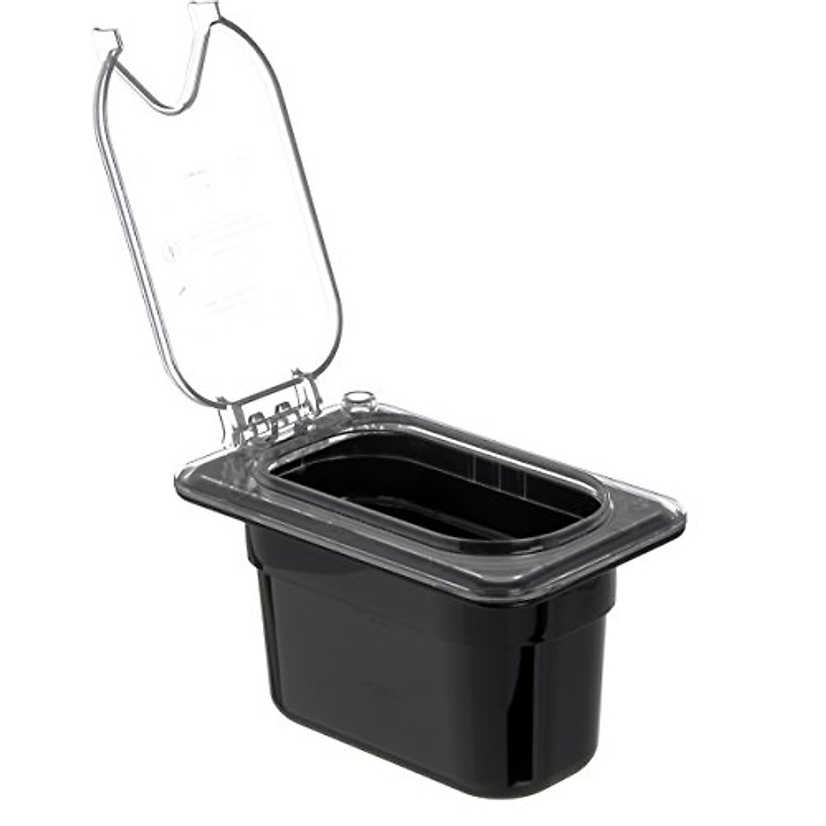 Carlisle FoodService Products 10339Z07 EZ Access Hinged Lid with Handle and Notch, Ninth Size, Clear