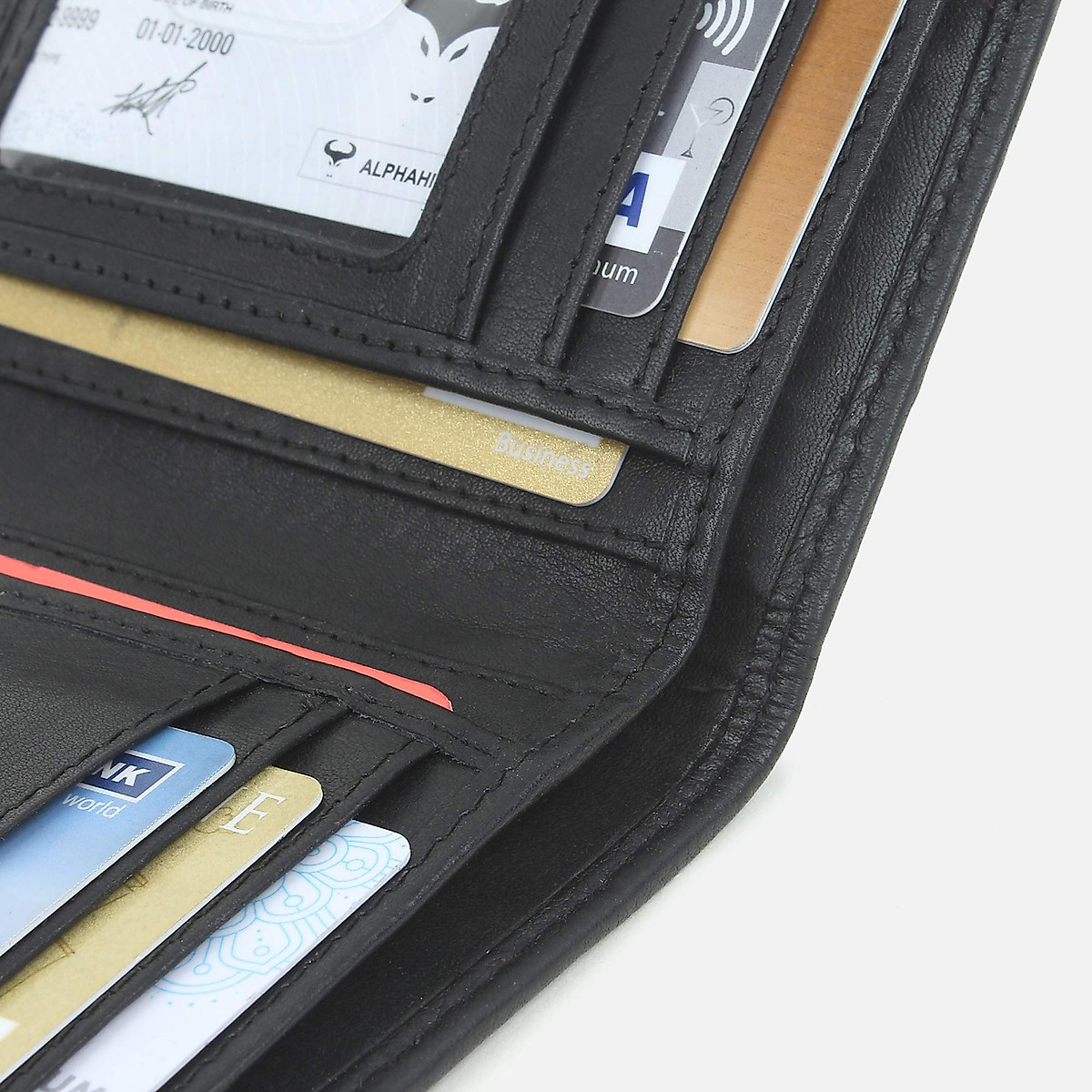 ALPHAHIDE Genuine Leather Compact Bifold Wallet for Women - RFID Blocking Ladies Wallet - Removable ID/Credit Card Case - Credit Card holder with Zipper Coin Pocket - Gift Boxed