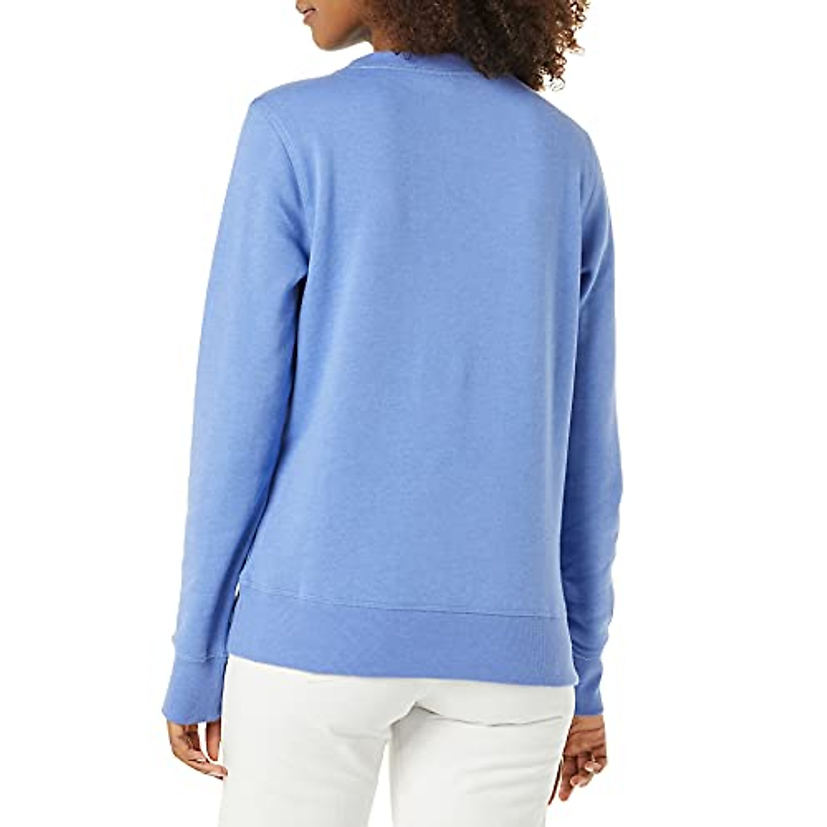 Amazon Essentials Women's Fleece Crewneck Sweatshirt (Available in Plus Size), Blue, Medium