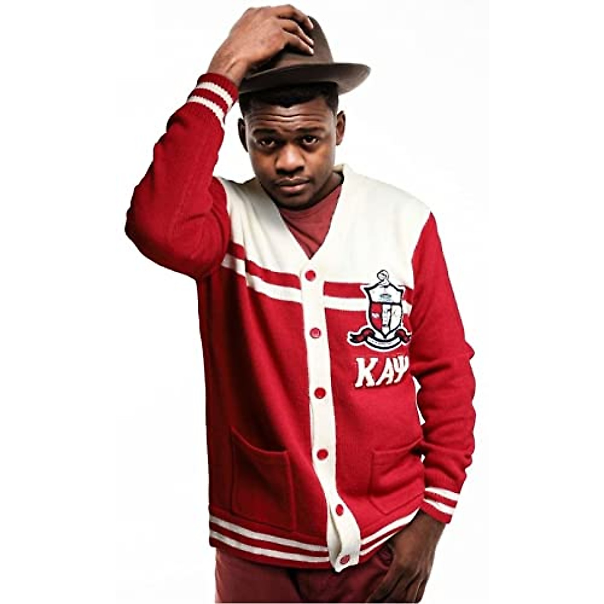 Kappa Alpha Psi M7 Button Down Sweater [5XL] Crimson Red