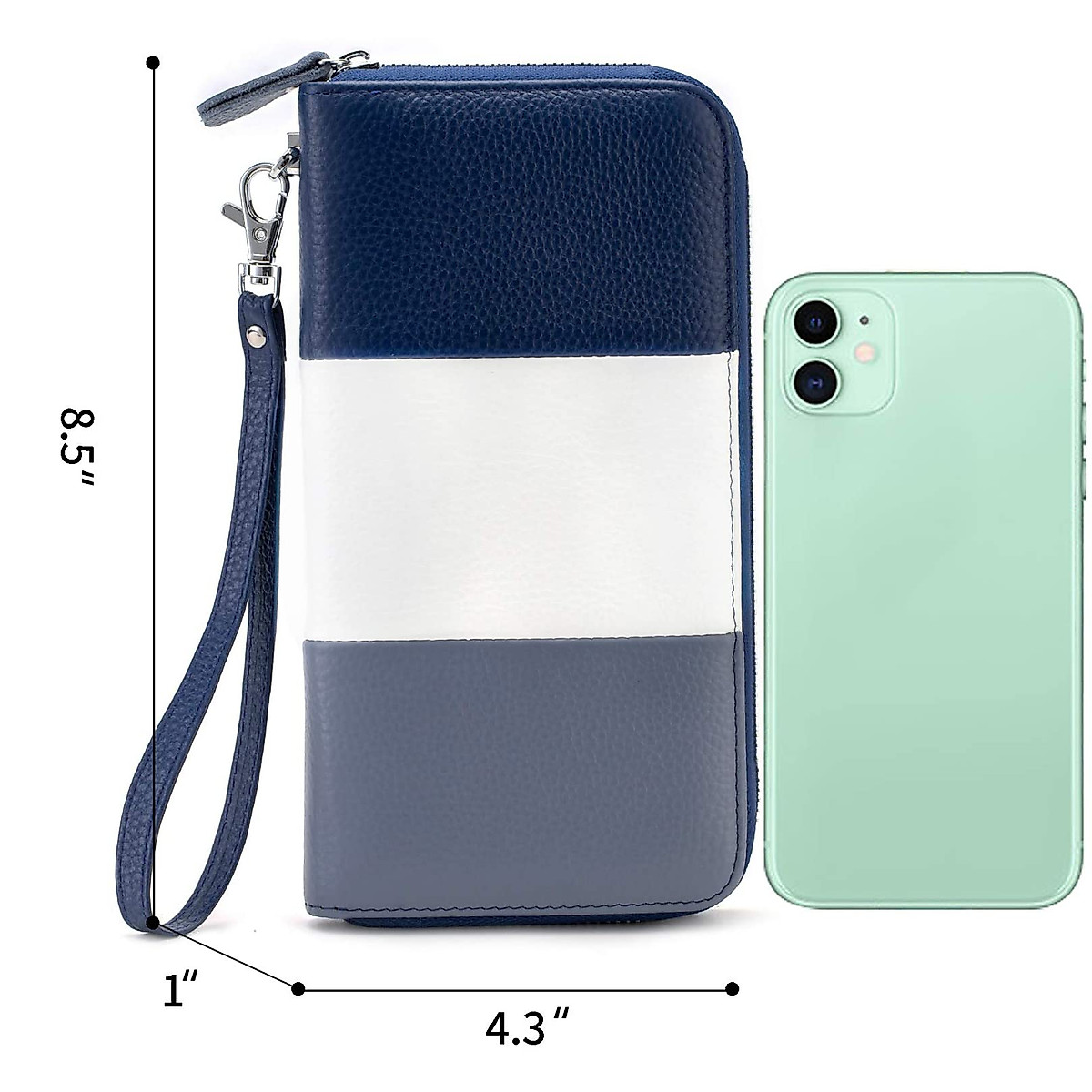 Moflycom Womens Wallet RFID Blocking Genuine Leather Multi Credit Card Large Capacity Zip Around Clutch Travel Purse Wristlet