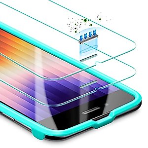 ESR Tempered-Glass Screen Protector Compatible with iPhone SE 3/SE 2 (2022/2020) and iPhone 8/7, Easy Installation Frame, Scratch Resistant, Case Friendly, 2 Pack