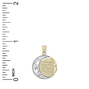 Charm America - Gold Love You to the Moon and Back Charm - 10 Karat Solid Gold