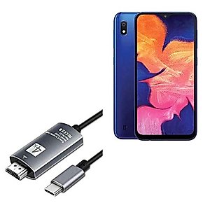 BoxWave Cable Compatible with Samsung Galaxy A10e - SmartDisplay Cable - USB Type-C to HDMI (6 ft), USB C/HDMI Cable - Jet Black