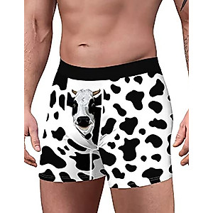 Novelty Boxers Mens Christmas Underwear Comfy Cozy Holiday Boxer Briefs Gag Gifts for Men No Fly (as1, alpha, x_l, regular, regular, Funny Cow)