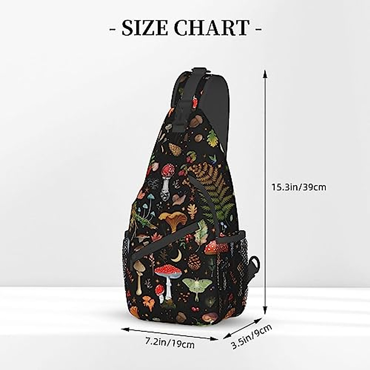 Mushroom Sling Bag Crossbody Travel Hiking Backpack Daypack Mushroom Gifts for Women Men Unisex,Shoulder Chest Bags Cycling Gym