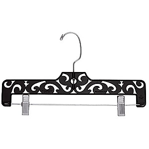 Boutique Black Carved Plastic Pants Hangers - Case of 50