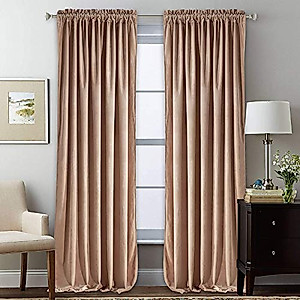 StangH Blush Beige Velvet Curtains & Outdoor Curtains