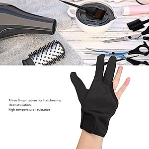 ZJchao Heat Resistant Gloves for Hair Styling, 2Pcs 3 Finger Barber Glove Insulated Hair Styling Heat Protector Glove Mittens Gloves Hairdressing Tools for Hair Curling Perming
