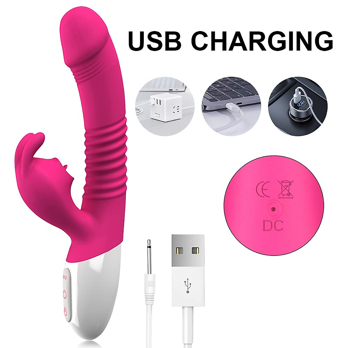 HY27 Massager Foot Pleasure Gifts for Women Active Fun Machine - Female Adult Gift for Women Insert Tools, Soft and Realistic Sensual Toys (Pink)