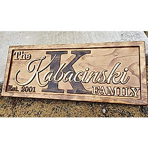 Personalized Family Name Sign Personalized Wedding Gifts Wall Art Rustic Home Decor Custom Carved Wooden Signs Couples 5 Year Anniversary Gift