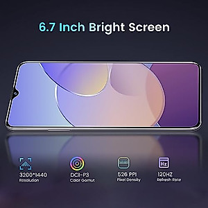 ExAchat K60 Pro Unlocked Cell Phone 5G, 6GB+256GB Android 13 Phones 6.7" FHD+Display 120HzD 64MP AI Camera Unlocked Smartphone 5500mAh 4G 5G Dual SIM/Face ID/GPS