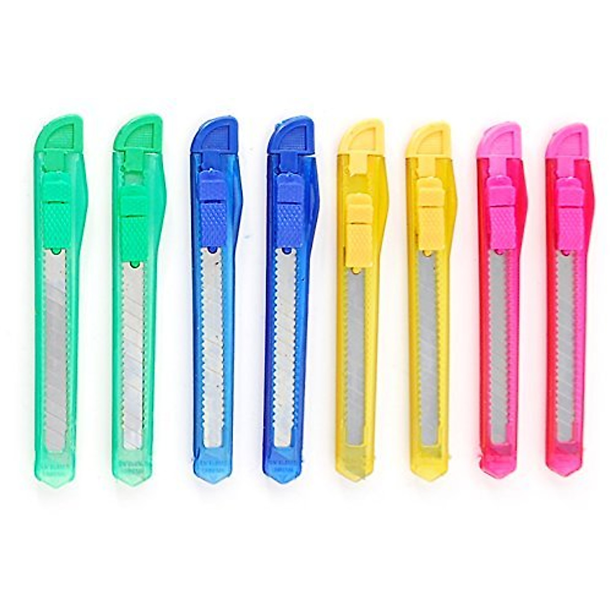 Box Cutter / Hobby Retractable Lock Utility Knife with Snap off Razor Sharp Blade Great Knife for Cutting Thin Boxes, Craft Paper, Packaging Tape, and Much More (24)