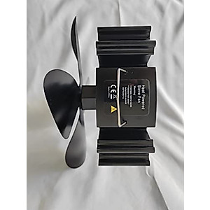 HAWCAFU Wood Stove Fan Heat Powered Stove Fan Fireplace Fan Log Burner Fan with Thermometer for Gas/Pellet/Log/Wood Buring Stove