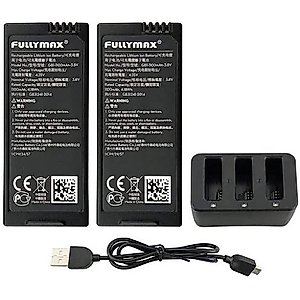 Accessories 2PCS 3.8V 1100mAh Lithium Battery with 3-in-1 Charger for DJI Tello Remote Control Drone