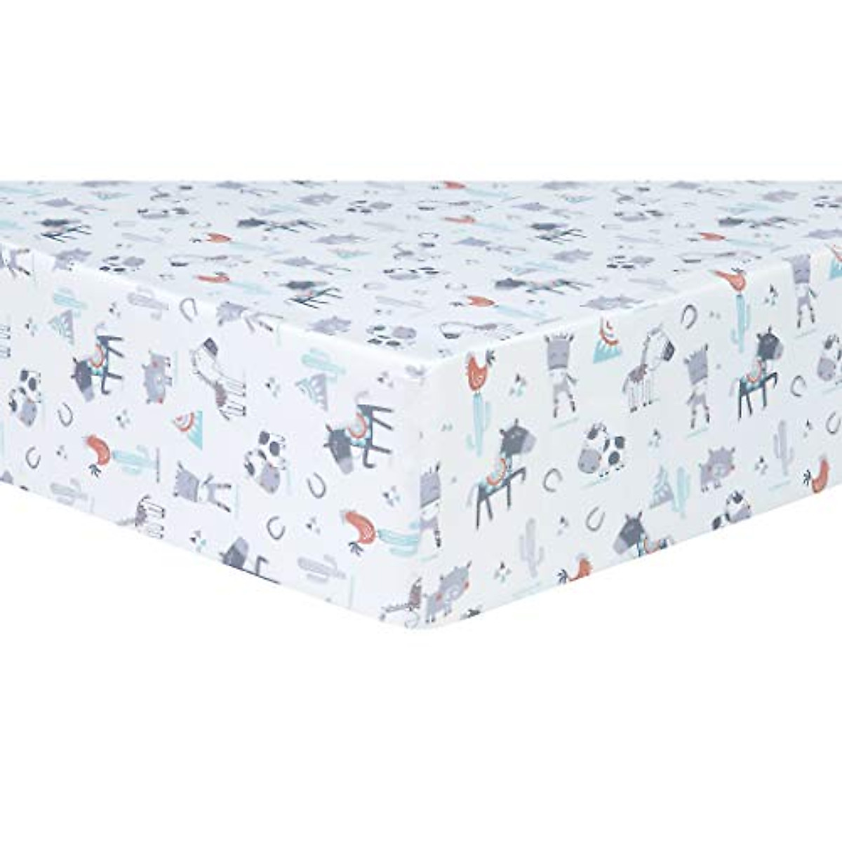 Sammy & Lou Farmstead Friends 4-Piece Baby Crib Bedding Set, Includes Quilt, Fitted Crib Sheets Neutral, Crib Skirt, and Plush Toy