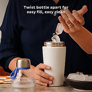 KeepCup Original Reusable Mixed Thermal Water Bottle | BPA Free Plastic, Vacuum Insulated Travel Cup with Leakproof Lid | Large | 22oz / 660ml | Black