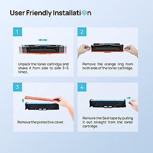 202A Toner Cartridge 4 Pack (with Chip) Replacement for HP 202A CF500A 202X CF500X Compatible with Color Pro MFP M281fdw M281cdw M254dw M281fdn M254 M281 M280nw Printer (Black Cyan Magenta Yellow)