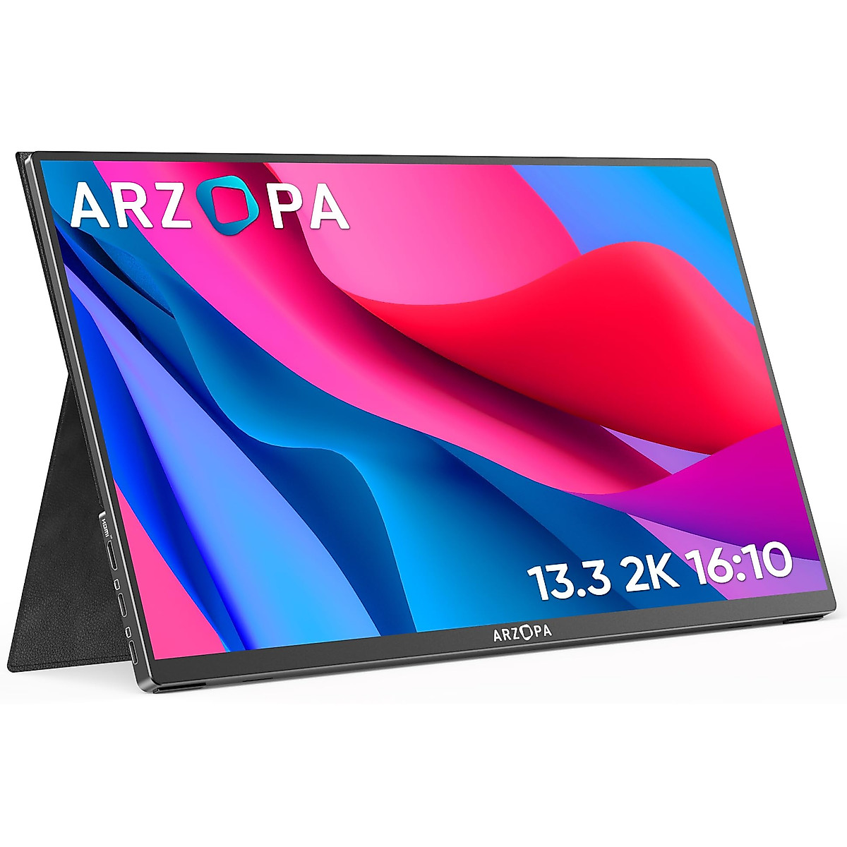 ARZOPA Portable Monitor 2K, 13.3'' HDR Portable Laptop Monitor USB C HDMI External Monitor IPS Eye Care External Display for PC Phone Mac Xbox PS5 Switch-A1 GAMUT MINI 2K
