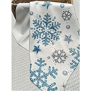 JALIBEI Snowflakes Hand Towels 13.6 X 29' Soft Kitchen Dish Towels for Household Daily Use | Home Decoration Towels