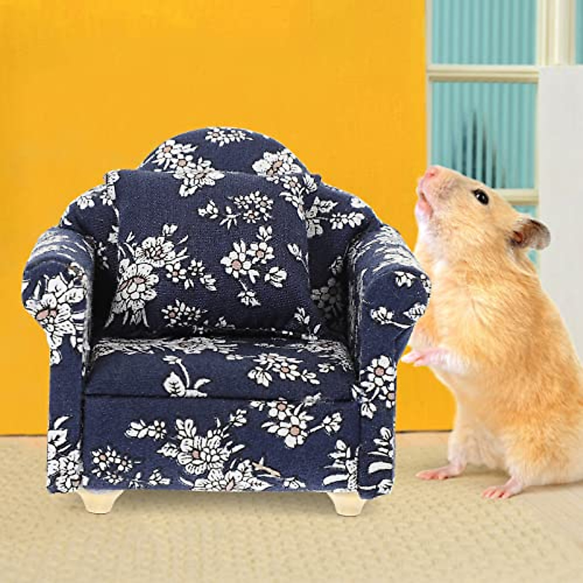 PATKAW Guinea Pig Hideout Hamster Accessories Hamster Mini Sofa Small Animal Sofa Chair Hamster Bed Habitat House Pad Rest Photo Props for Hamster Mice Rat Guinea Pig Hideout Hamster Accessories