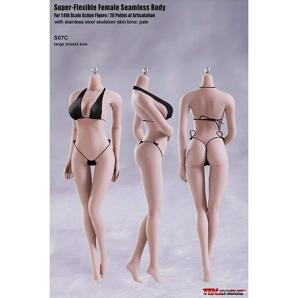 OBEST TBLeague Super-Flexible Female Pale Seamless Doll Body 1/6 Figure 28 Points of Artculation with Stainless Steel Skeleton(No - Head Sculpt Version and Clothes) (S07c)
