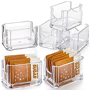 Dicunoy Set of 8 Sugar Packet Holder, Acrylic Clear Sugar Caddy for Coffee Bar, Classic Sugar Bag Sweetener Packets Storage Container for Tea Bag Organizer, Table, Restaurant, Hotel