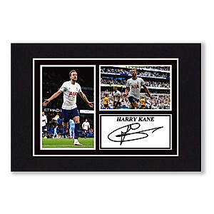 Set Of 4 Tottenham Signed A4 Mounted Photo Prints - Pre Printed Autograph - Ready To Be Framed - Harry Kane, Son Heung Min, Dejan Kulusevski & Richarlison