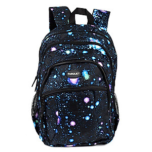 Parquet Novelty School & Travel Backpack For Outdoors, Luggage, Laptops - Adults and Teens Sports Bookbag, Flamingo, (Navy)