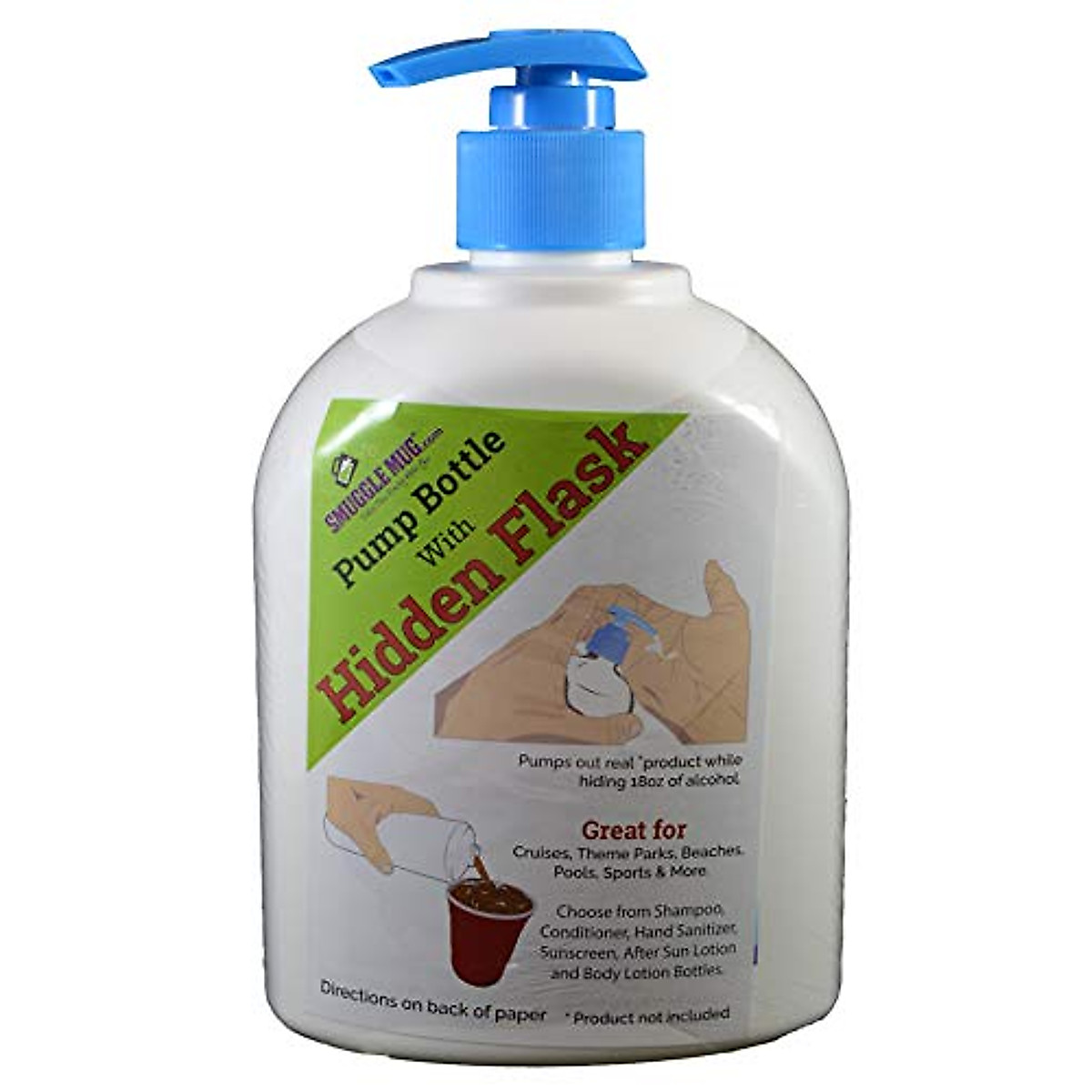 Smuggle Mug Pump Flask 17 oz Dispenses Real Product While Hiding Flask (Hand Sanitizer)