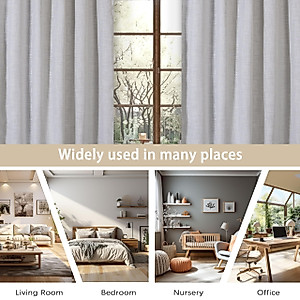 DriftAway Twist Tab Linen Textured Lined Thermal Insulated Blackout Linen Curtains Solid Farmhouse and Modern Rustic Curtains for Living Room Bedroom 2 Panels 52 Inch by 84 Inch Ivory