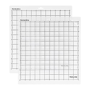 REALIKE StandardGrip Cutting Mat for Cricut Maker 3/Maker/Explore 3/Air 2/Air/One, 2 Pack 12x12 Inch Transparent Standard Grip Adhesive Sticky Non-Slip Cut Mat Replacement Accessories for Cricut