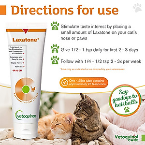 Vetoquinol Laxatone: Oral Hairball Lubricant Gel for Cats – Maple Flavored, 2.5oz