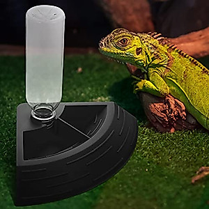Balacoo Reptile Water Feeder Automatic Water Dispenser Waterer Feeding Accessories for Turtle Bearded Dragons Lizards Geckos Pet Lizard Drinking Tray Black