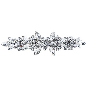 Austrian Crystal Hair Clips, Rhinestones Hairpins Barrettes, White Sparkly Hairgrip Hair Headwear Accessories for Women Girl