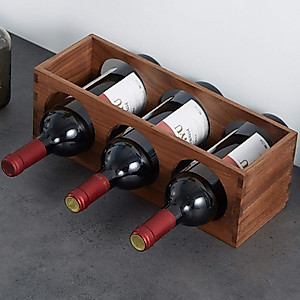 XWZJY Wine Bottle Holder Kitchen Dining Room Tabletop Wine Storage Rack for Horizontal or Vertical,Walnut Wood,121235cm