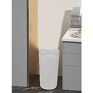 Feiupe Small Wastebasket, 2.6 Gallon Small Trash Can Bathroom Wastebasket Garbage Can for Kitchen Office Bathroom Bedroom (Pack of 2, White+Gray)