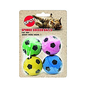 SPOT by Ethical Products - Sponge Soccer Balls Cat Toy, 4-Pack Interactive Cat toys Chasing Hunting Stimulating Cat toys For Indoor Cats Best Sellers