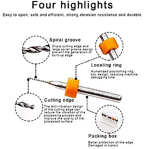 KEWAYO 10 Pcs 0.3mm-1.2mm Drill Bit Set Carbide Micro CNC Twist Bits, PCB Drill Bit Set, Mini Drill Bit 1/8" Shank for Print Circuit Board, Amber, Beeswax, Rough Stone, Dremel, Jewelry