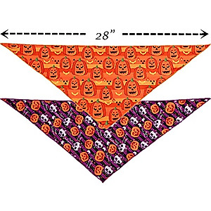 2 Pack Dog Bandana Halloween, Triangle Bibs Scarf for Halloween, Holiday Pet Neckerchief for Dogs Pets
